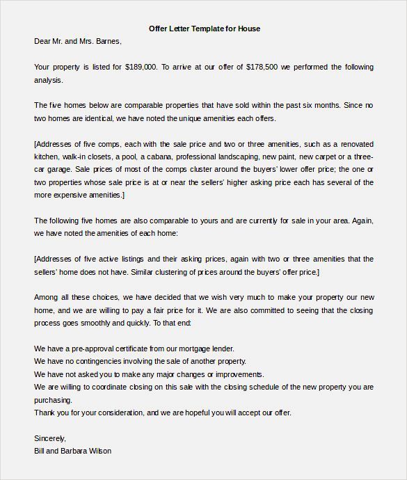 Home Offer Letter Template Detrester Home Offer Letter Template Detrester