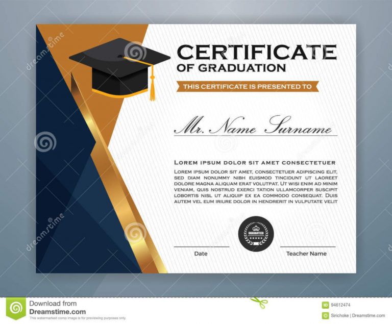Editable High School Diploma Certificate Template Stock Vector ...