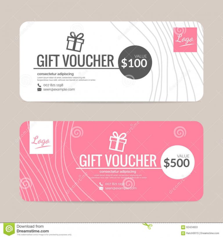 Printable Gift Voucher Template Stock Vector Illustration Of Fashion ...