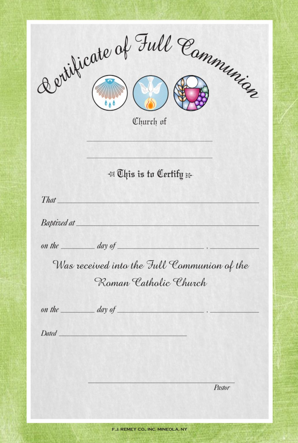 First Communion Certificate Template First Communion Certificate ...