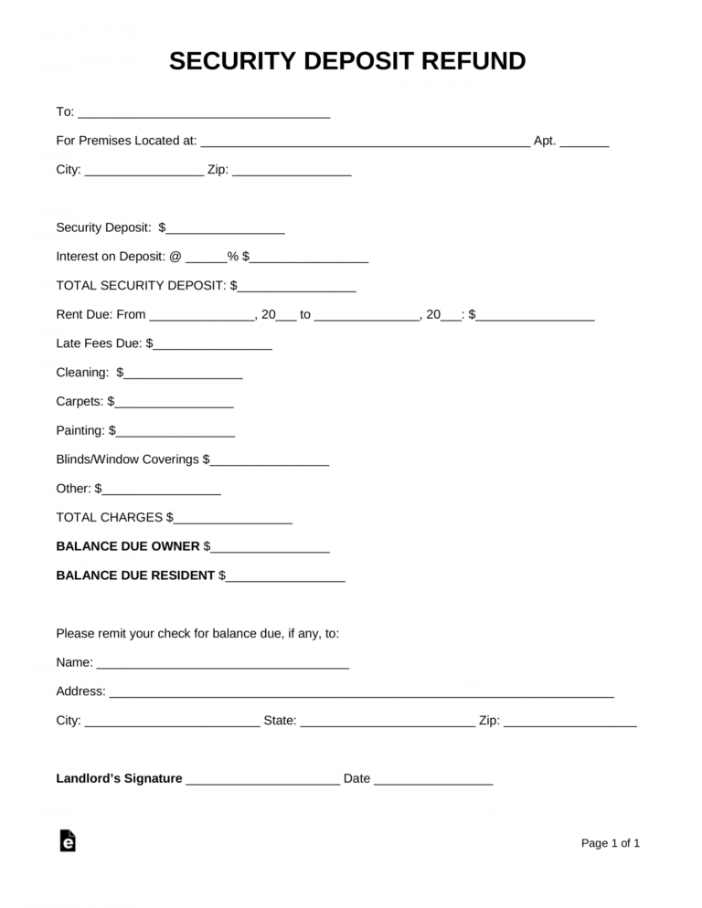 Editable Free Security Deposit Return Letter Pdf Word Eforms Rental ...