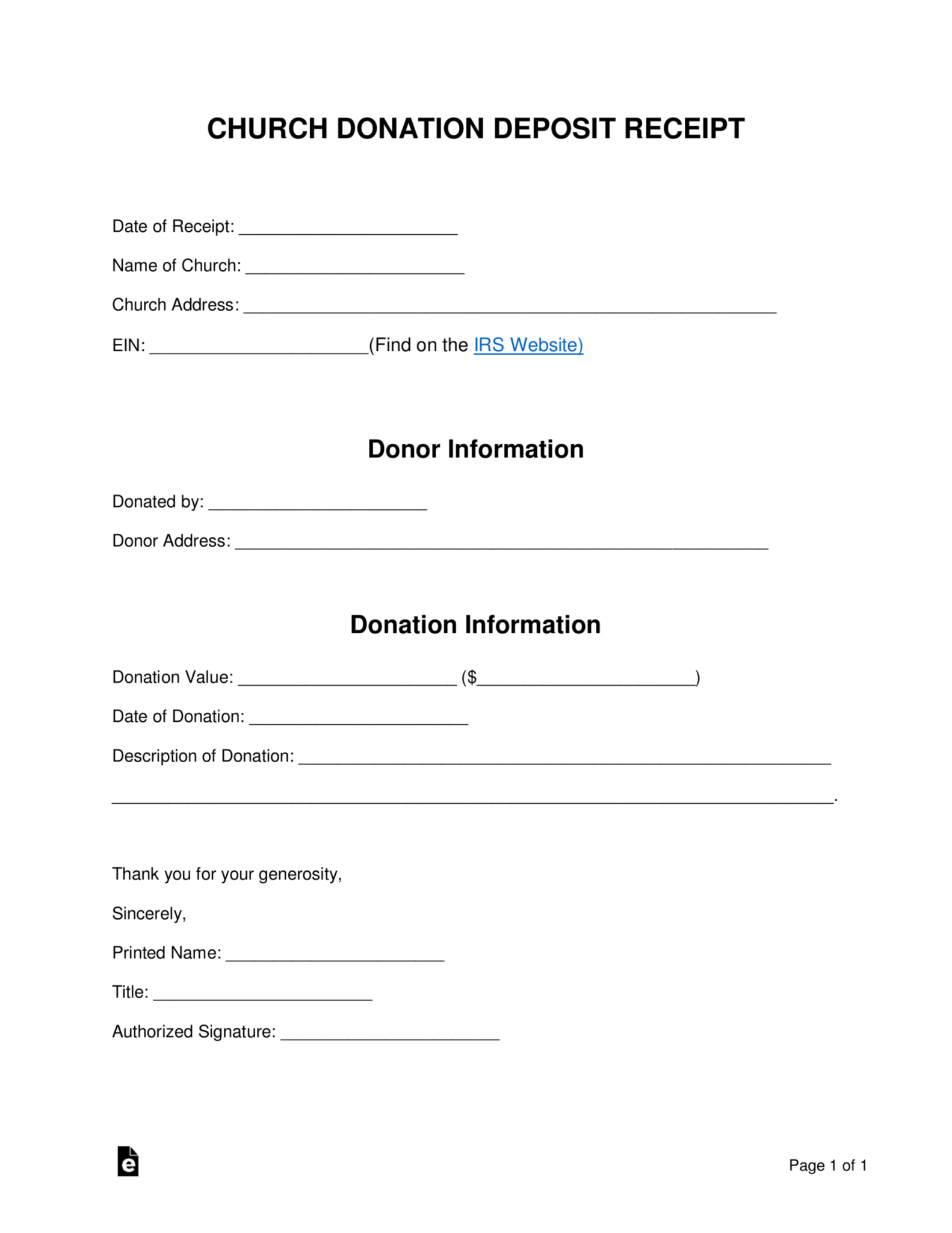 Church Donation Receipt Template | EmetOnlineBlog