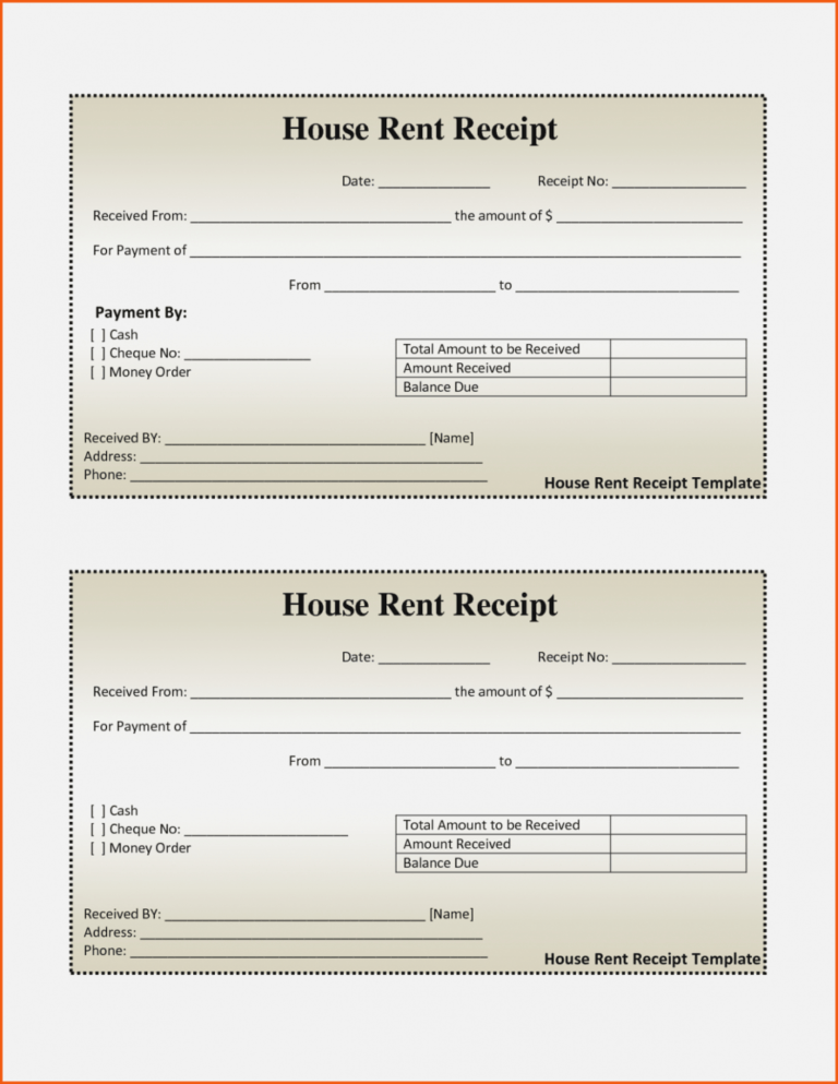 Free New Rent Payment Template (With Images) Receipt Template Receipt ...