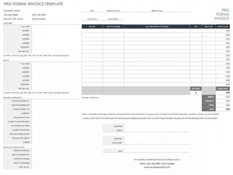 Printable 55 Free Invoice Templates Smartsheet Towing Company Receipt ...