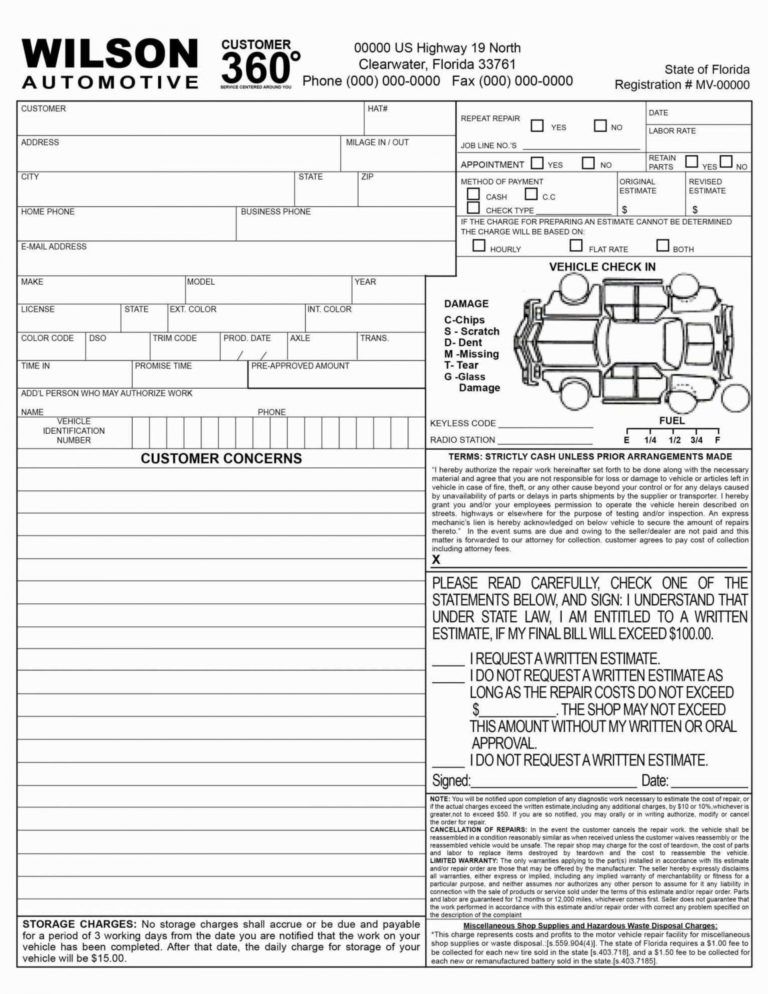 Printable 74 Customize Our Free Auto Glass Repair Invoice Template Auto ...