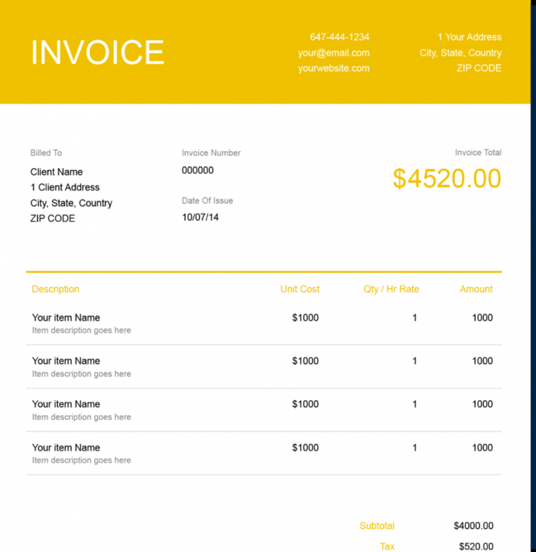 Printable Catering Invoice Template Free Download Send In Minutes ...