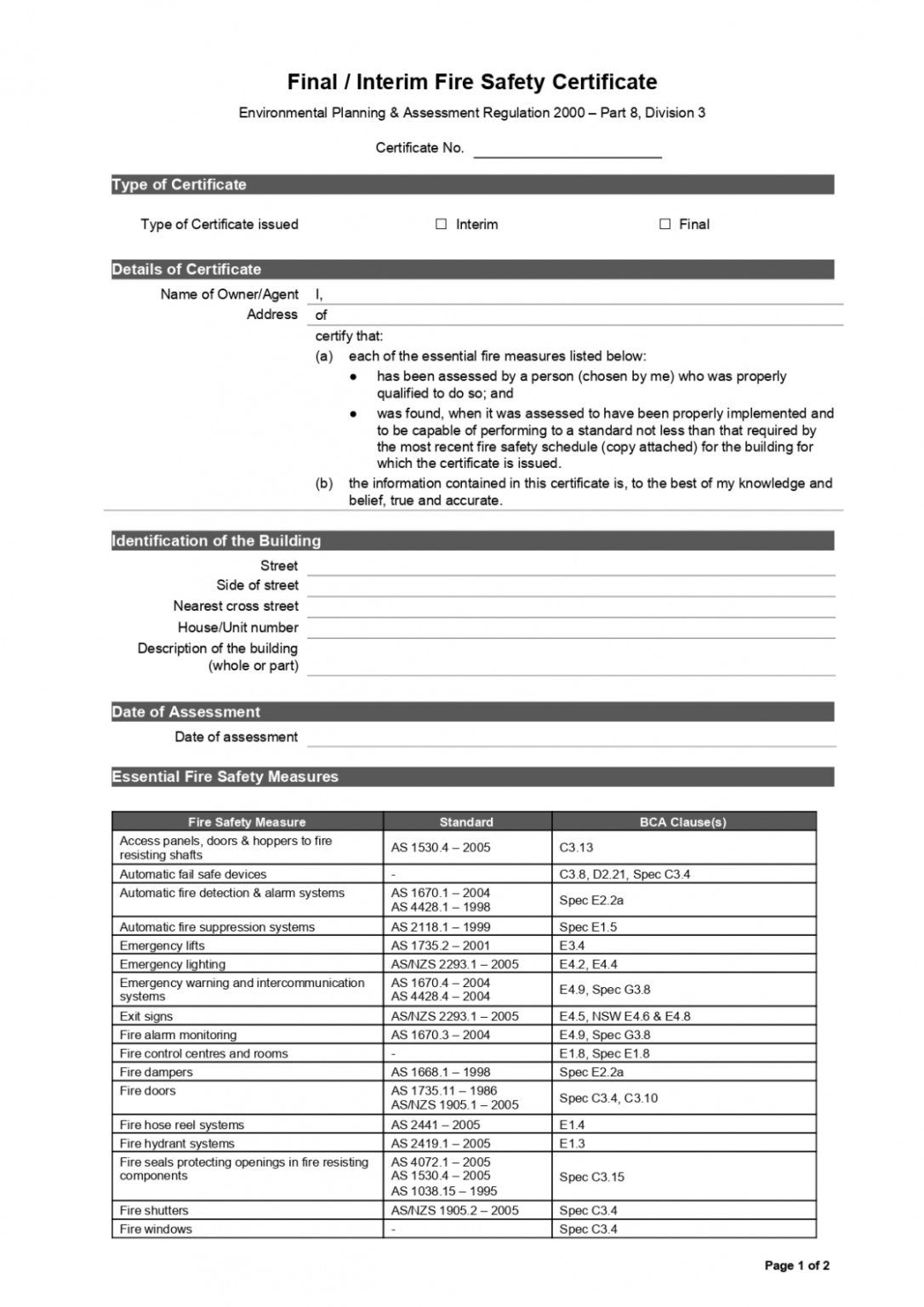 Editable Fire Safety Certificate Template Google Docs Templates Fire ...