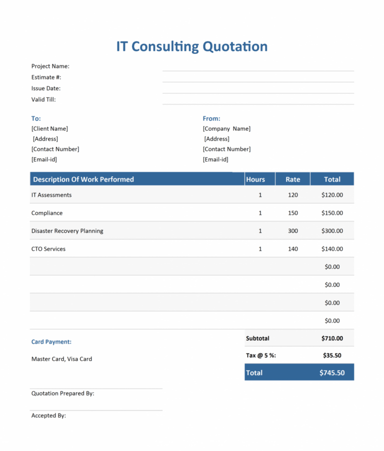 Free It Consulting Quotation Template Google Docs Templates Consultancy ...
