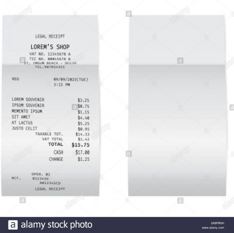 Free Template Of A Check From A Shop Or Supermarket Or Restaurant ...