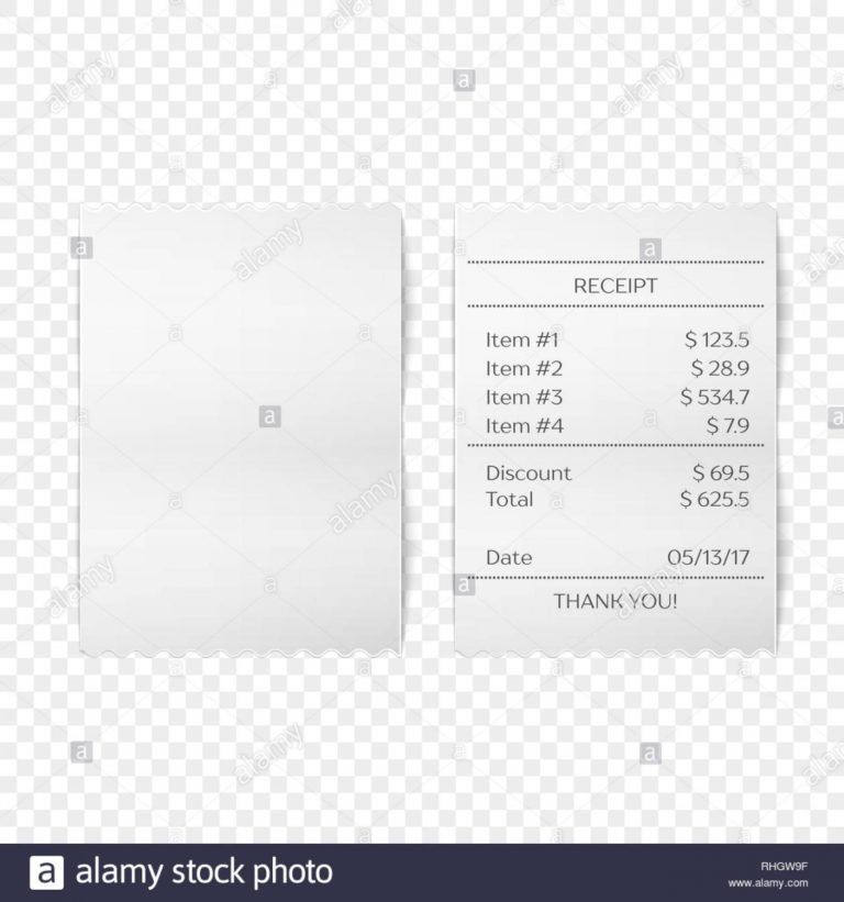 Free Vector Sales Printed Receipt Bill Atm Template Cafe Or Atm Receipt ...