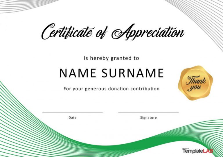 Printable 30 Free Certificate Of Appreciation Templates And Letters ...