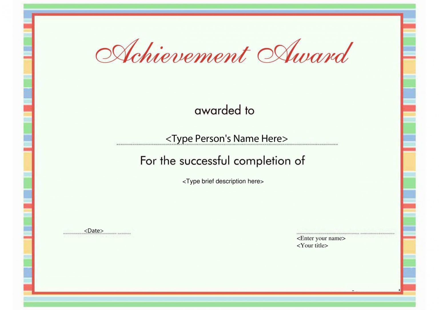 Perfect Attendance Award Certificate Template | EmetOnlineBlog