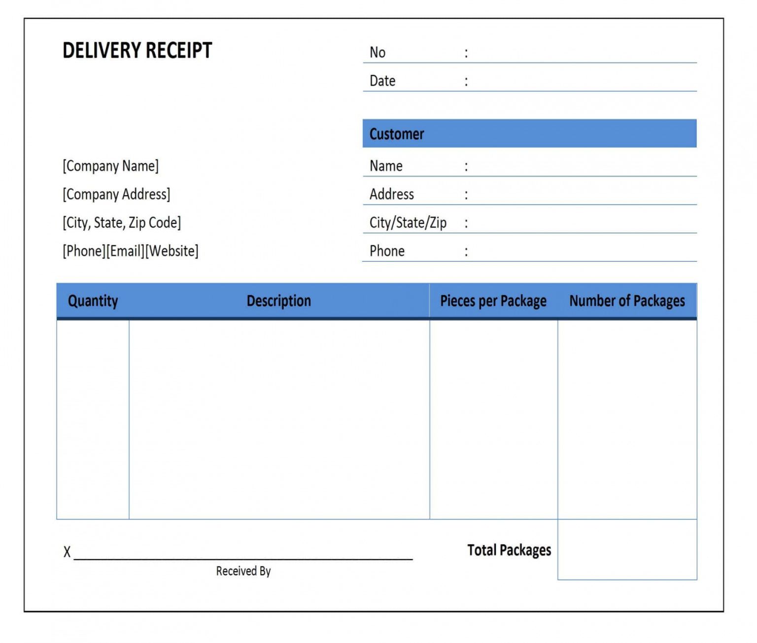 Editable Free Delivery Receipt Template Pdf Word Doc & Excel Sign ...