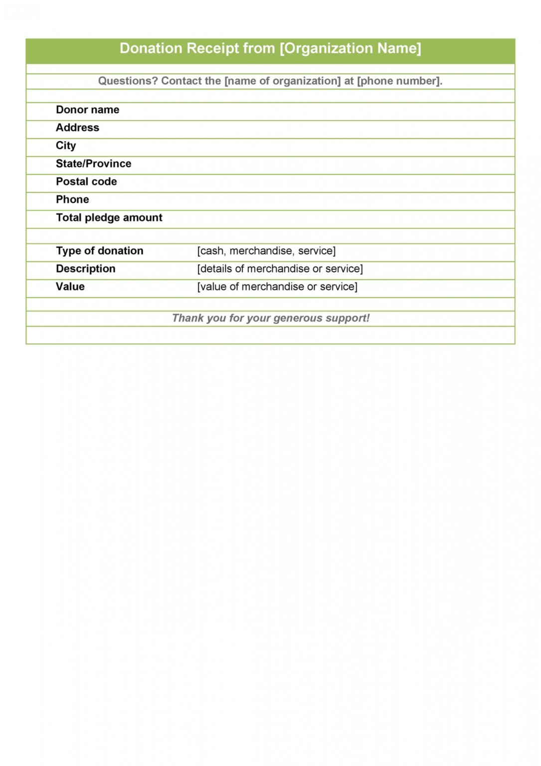 Free 50 Free Receipt Templates Cash Sales Donation Taxi Merchandise ...