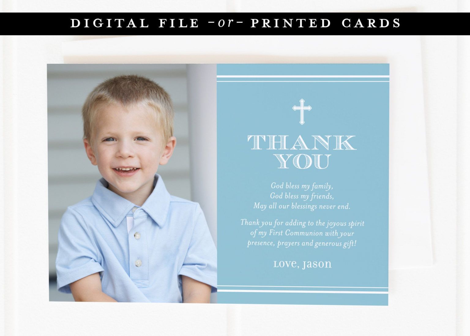 Free Blue Communion Thank You Cards Photo Communion Thank You Cards ...
