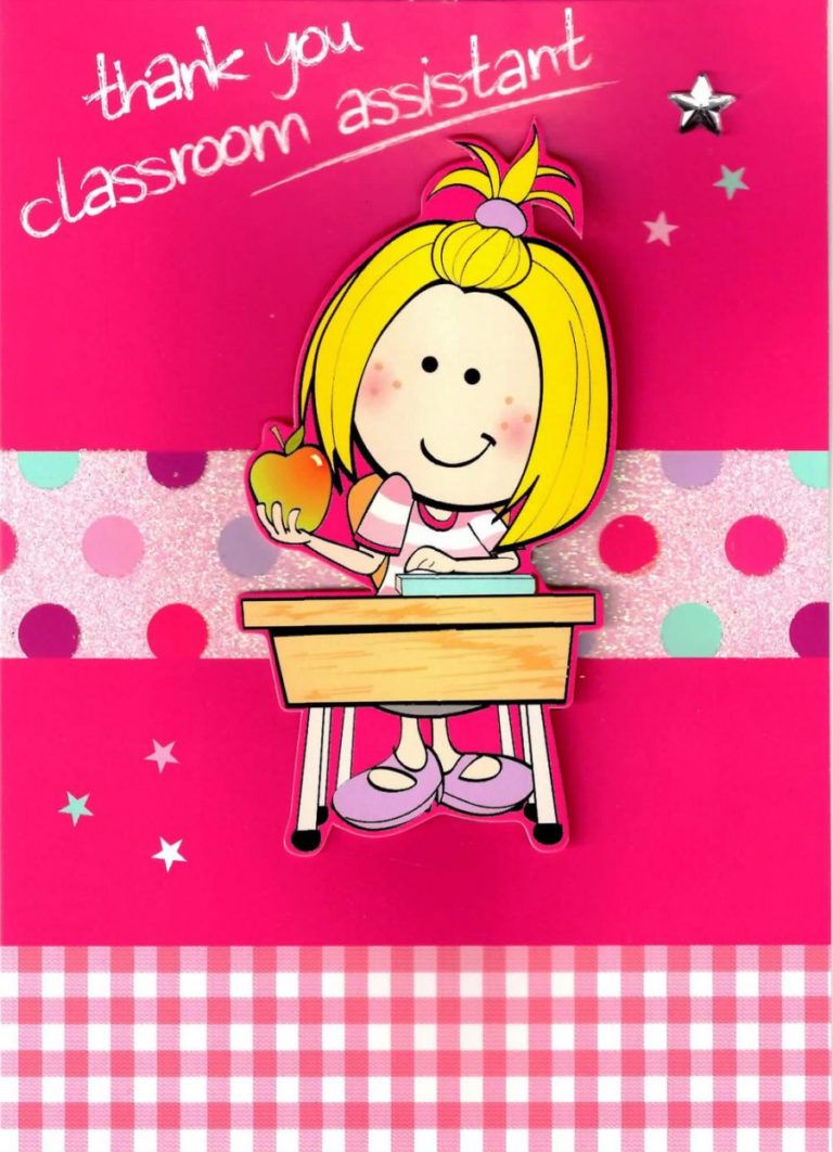 Sample of Girl Thank You Classroom Assistant Greeting Card Classroom ...