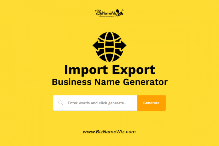 Printable 1000 Import Export Business Name Ideas Availability Check ...