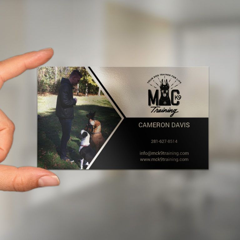 Editable Serious Modern Dog Training Business Card Design For Mc K9 Dog ...