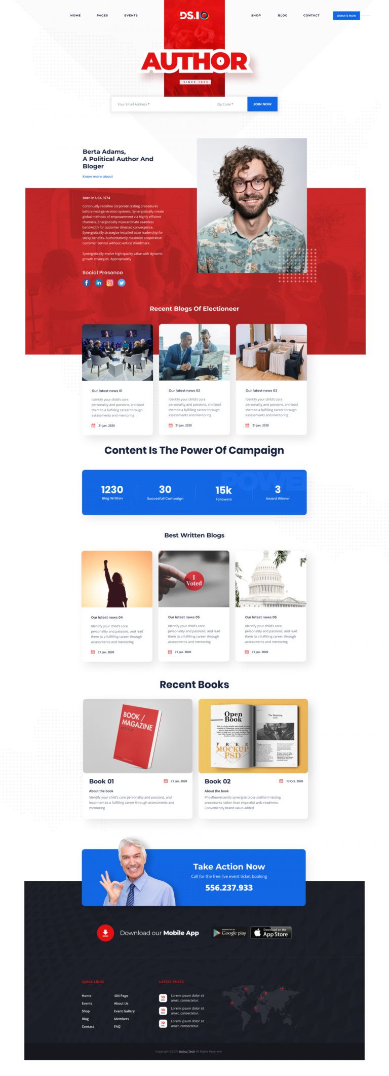 Electioneera Political Campaign And Event Figma Template Political ...