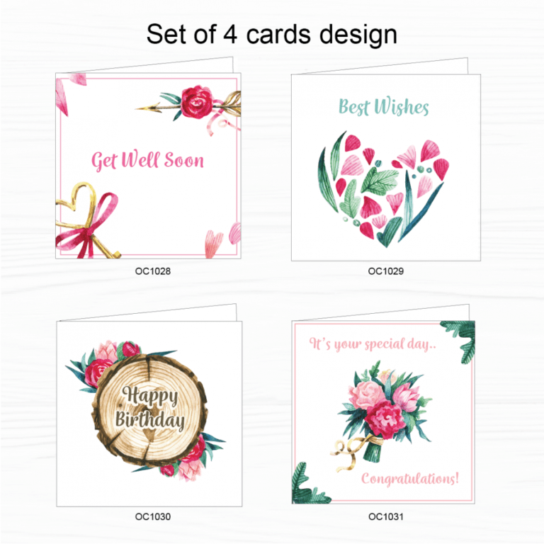 Printable Paperprint Speical Occasion Greeting Cards Set Flower With ...