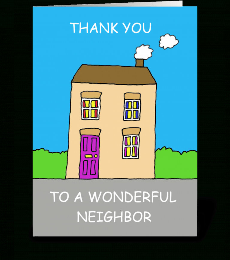 Sample of Thank You To Wonderful Neighbor Thank You Card For Neighbor ...