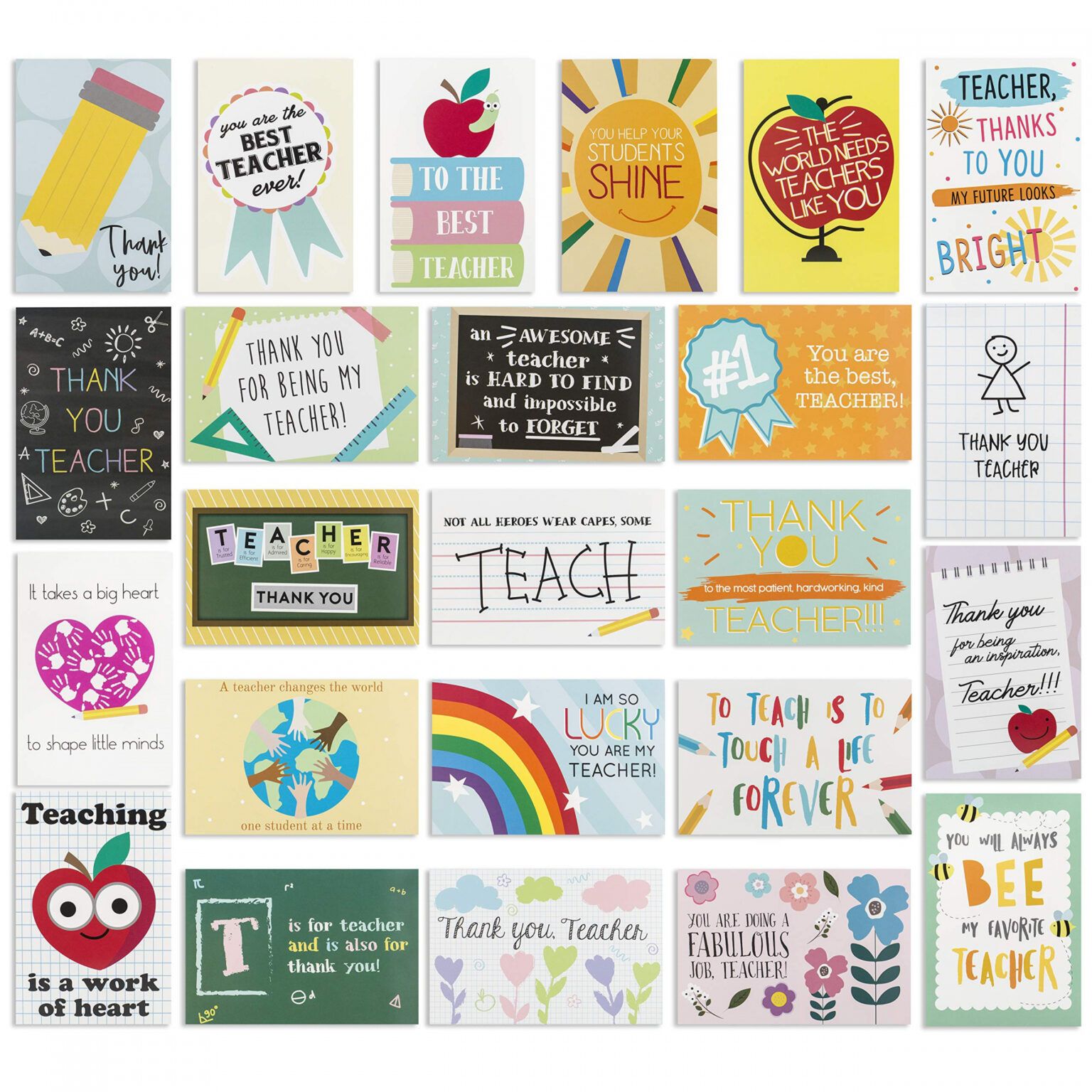 Sample of 【24 Pack】 Thank You Card For Teacher Cute Teacher ...