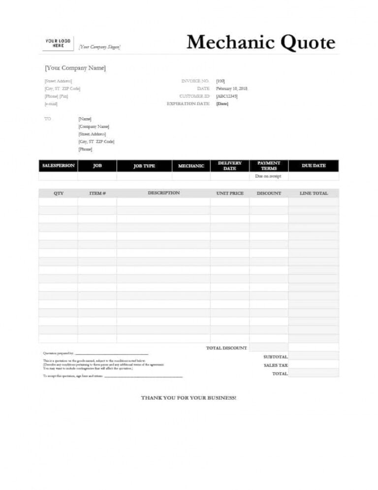Free Computer Repair Quotation Template PDF Example | EmetOnlineBlog