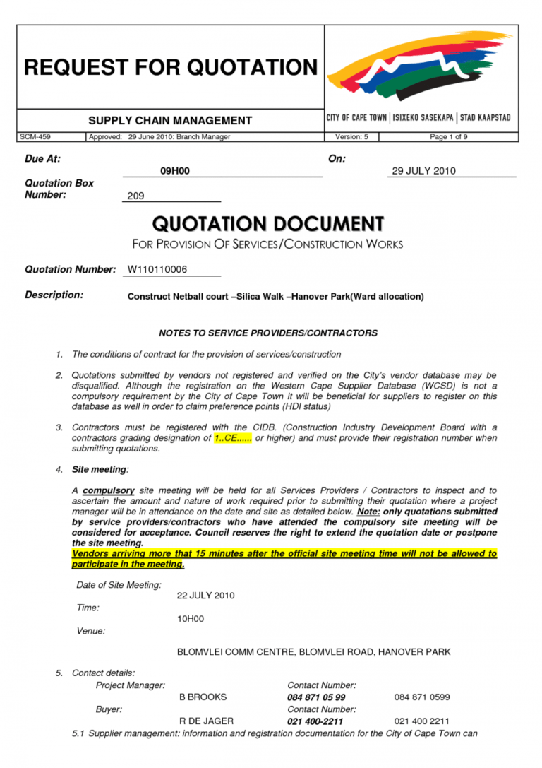 Job Quotation Template For Trade Labor | EmetOnlineBlog