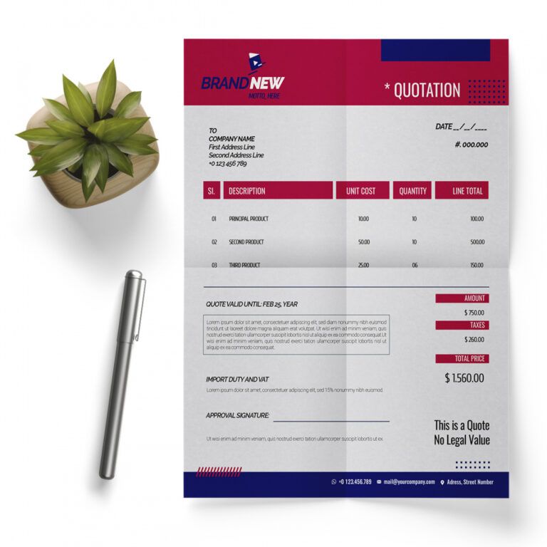 Professional Corporate Identity Quotation Template | EmetOnlineBlog