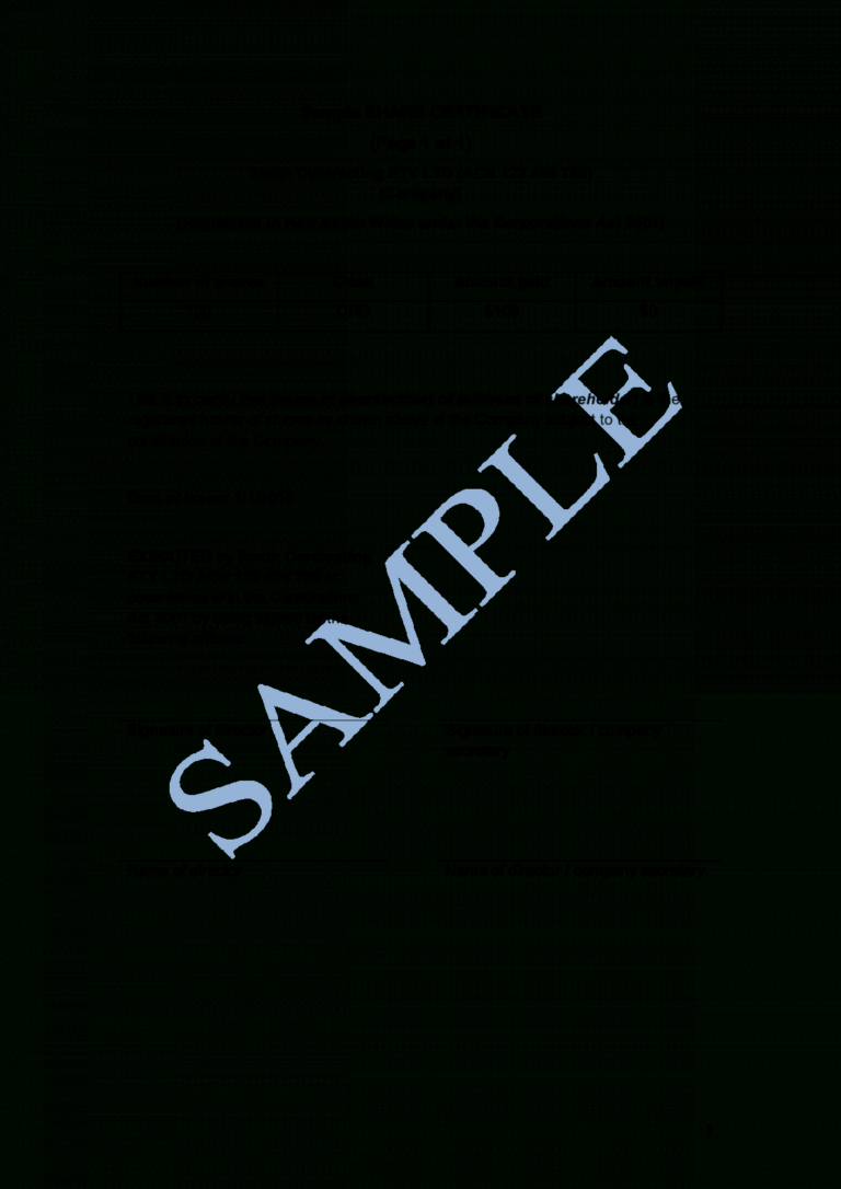 Certificate Of Stock Ownership Template Excel Example | EmetOnlineBlog