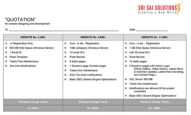 Free It Project Quotation Template Doc Sample | EmetOnlineBlog