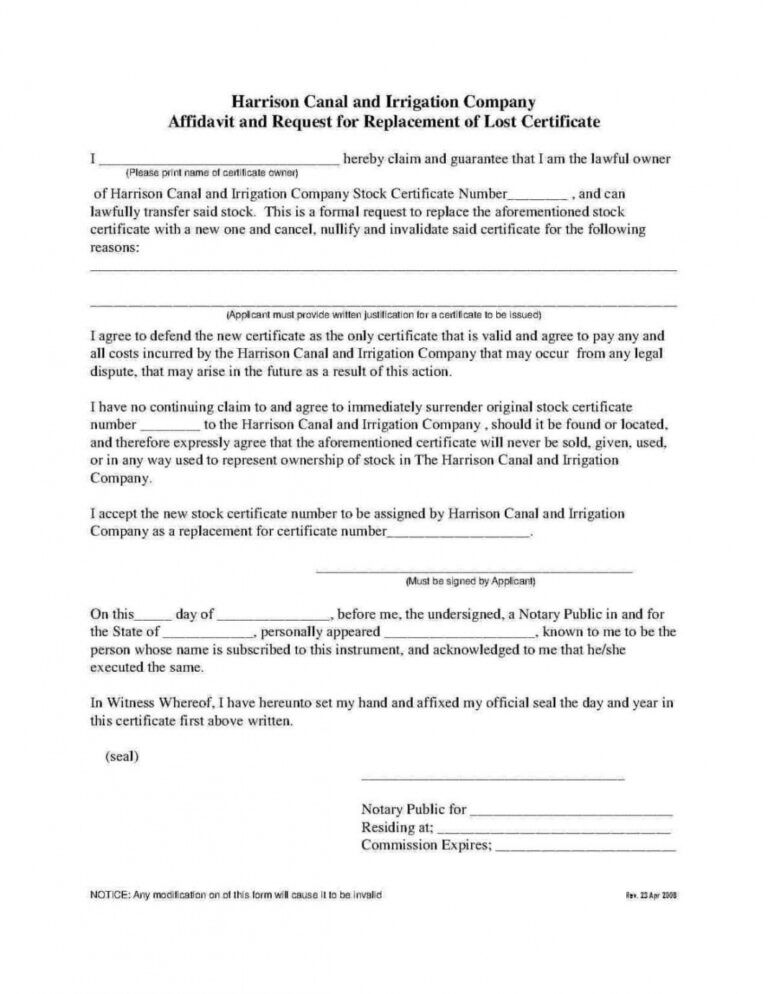 Professional Certificate Of Stock Ownership Template Word Example ...