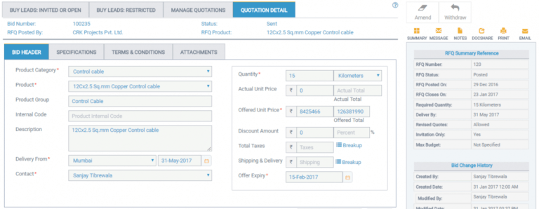 Professional Project Management Quotation Template Word Example ...