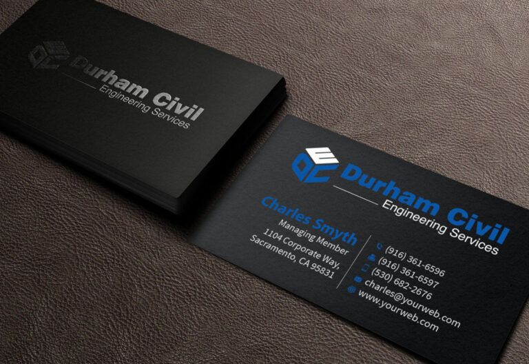 Editable Civil Engineer Business Card Design Doc Example | EmetOnlineBlog