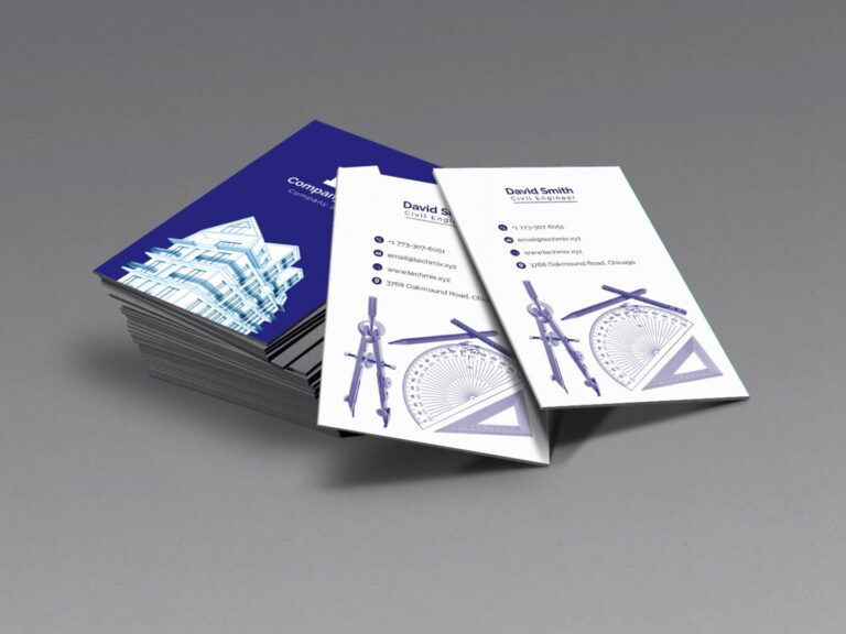 Professional Civil Engineer Business Card Design Excel Example ...