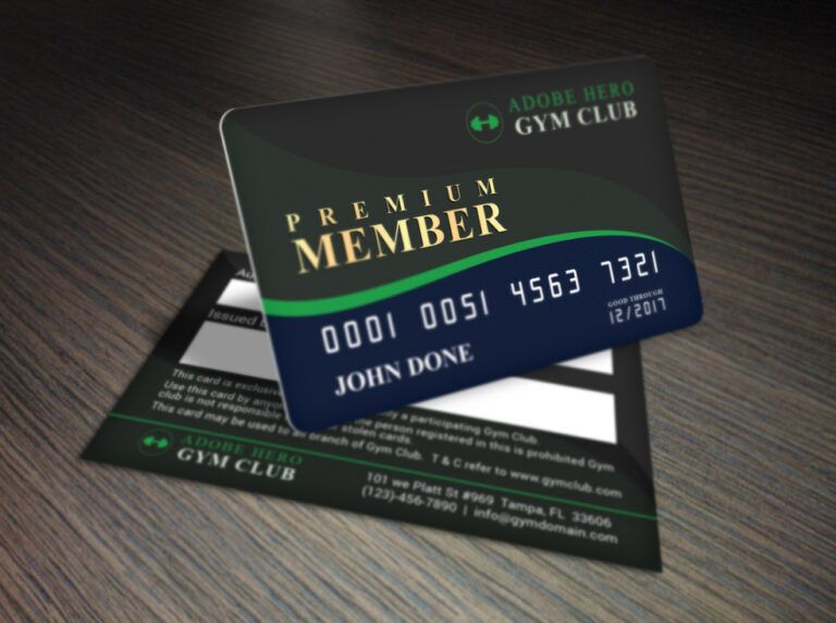 Costum Gym Membership Card Template PDF Example | EmetOnlineBlog