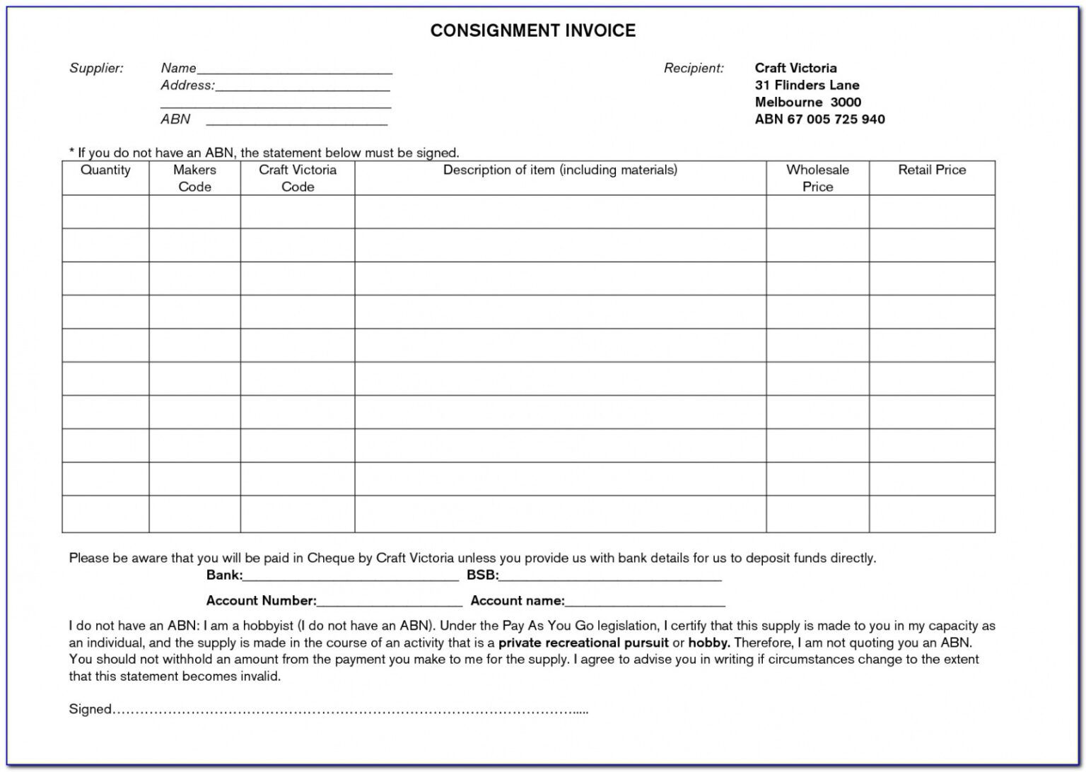 Furniture Sale Receipt Template | EmetOnlineBlog