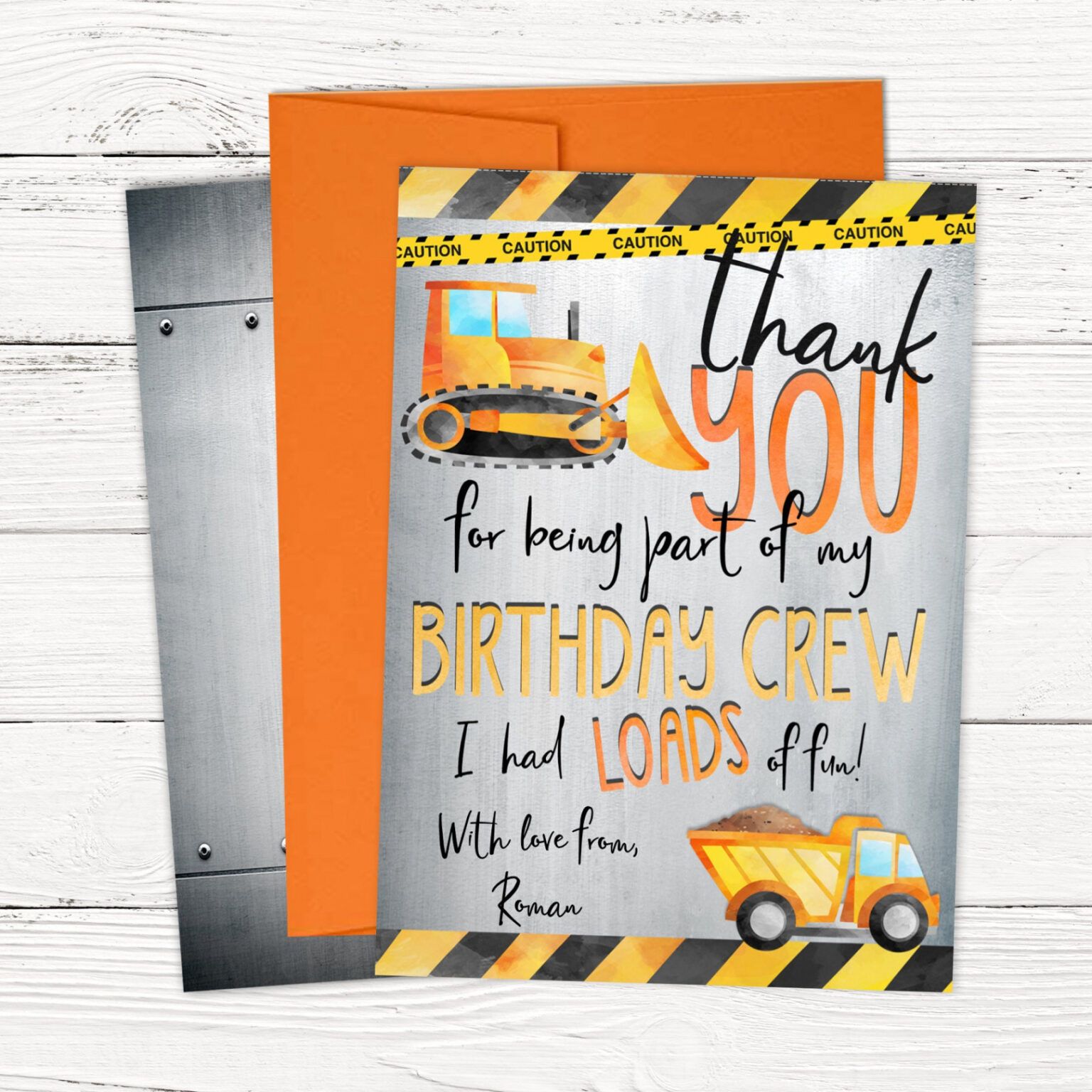 Construction Theme Thank You Cards | EmetOnlineBlog
