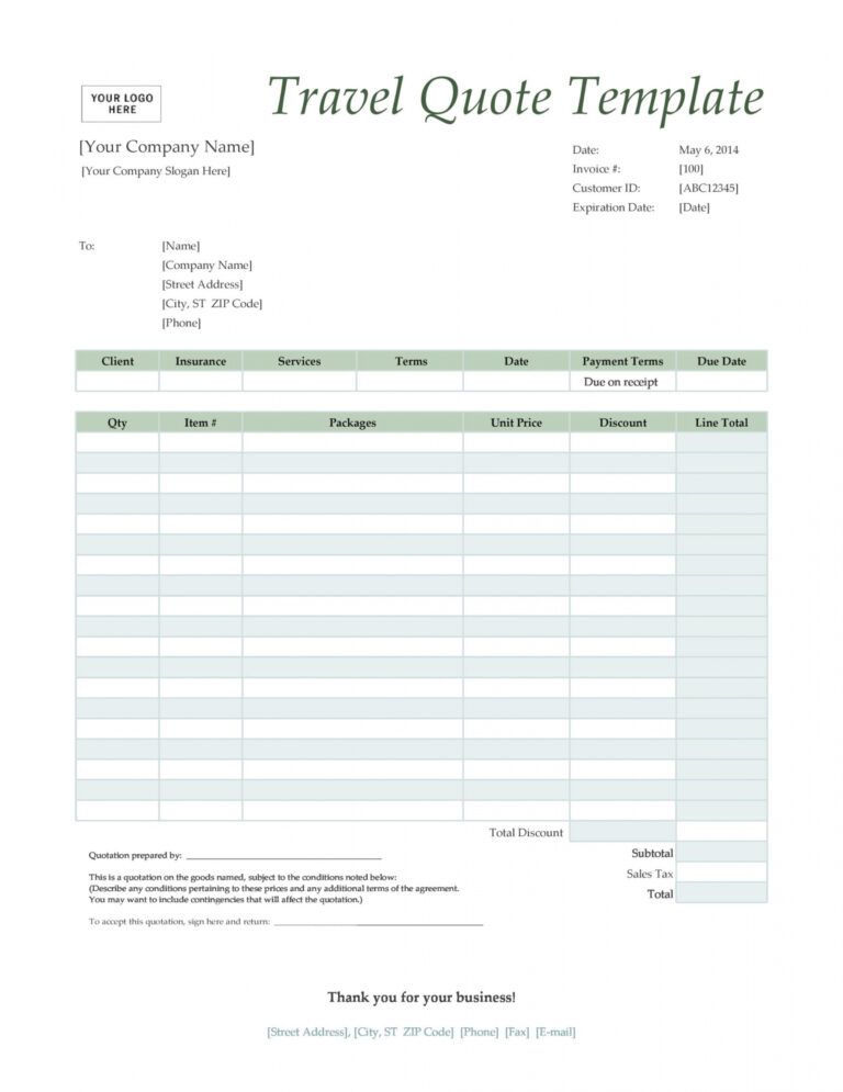 Estimate Quotation Template | EmetOnlineBlog