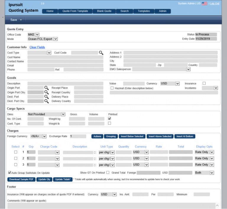 Printable Logistics Quotation Template | EmetOnlineBlog