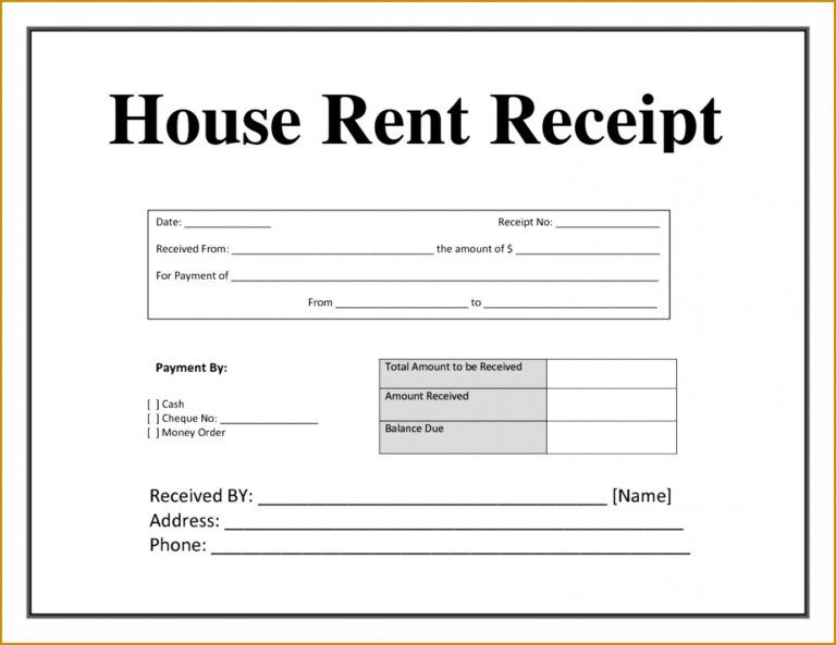 Monthly Rental Payment Receipt Template Doc | EmetOnlineBlog