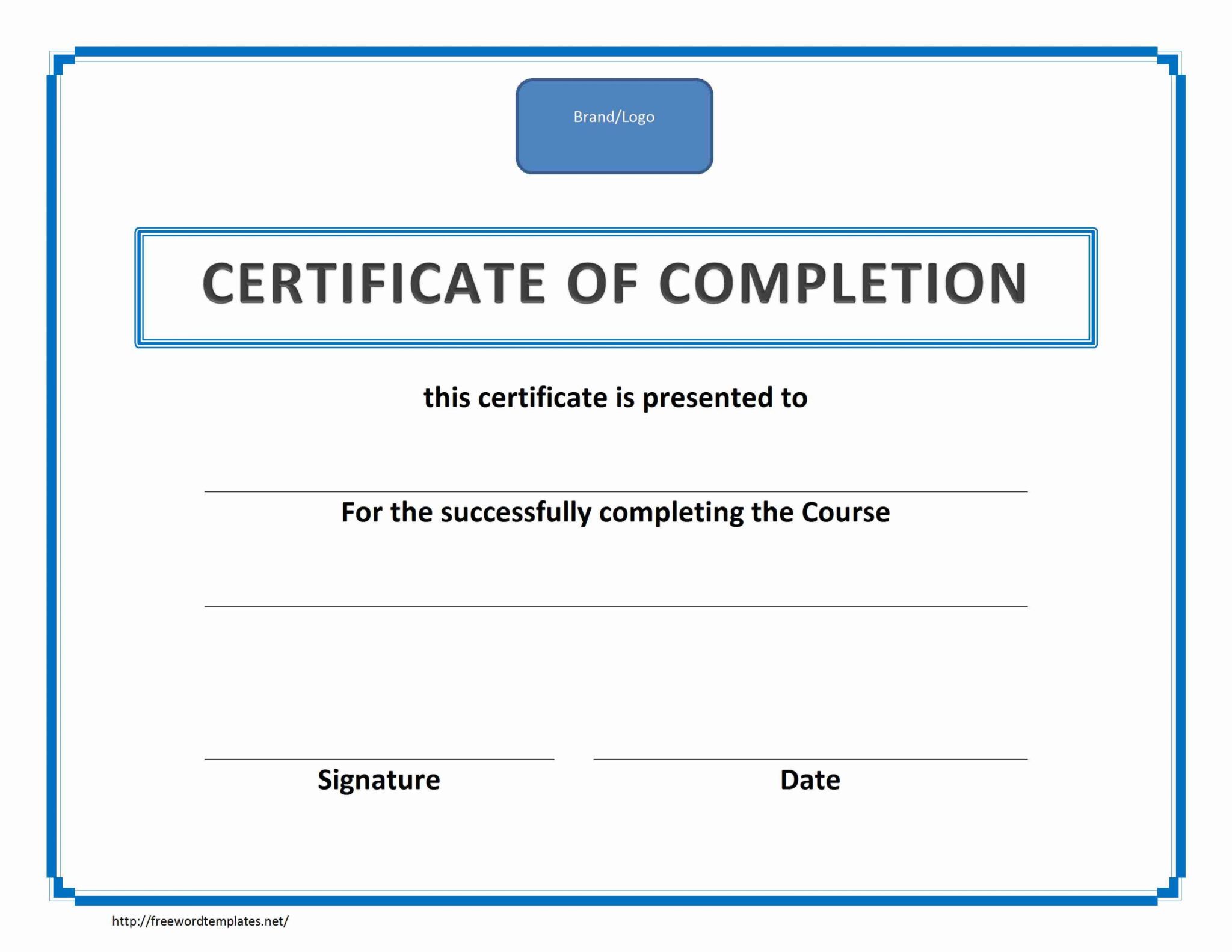Costum Certificate Of Training Completion Template Excel Sample ...