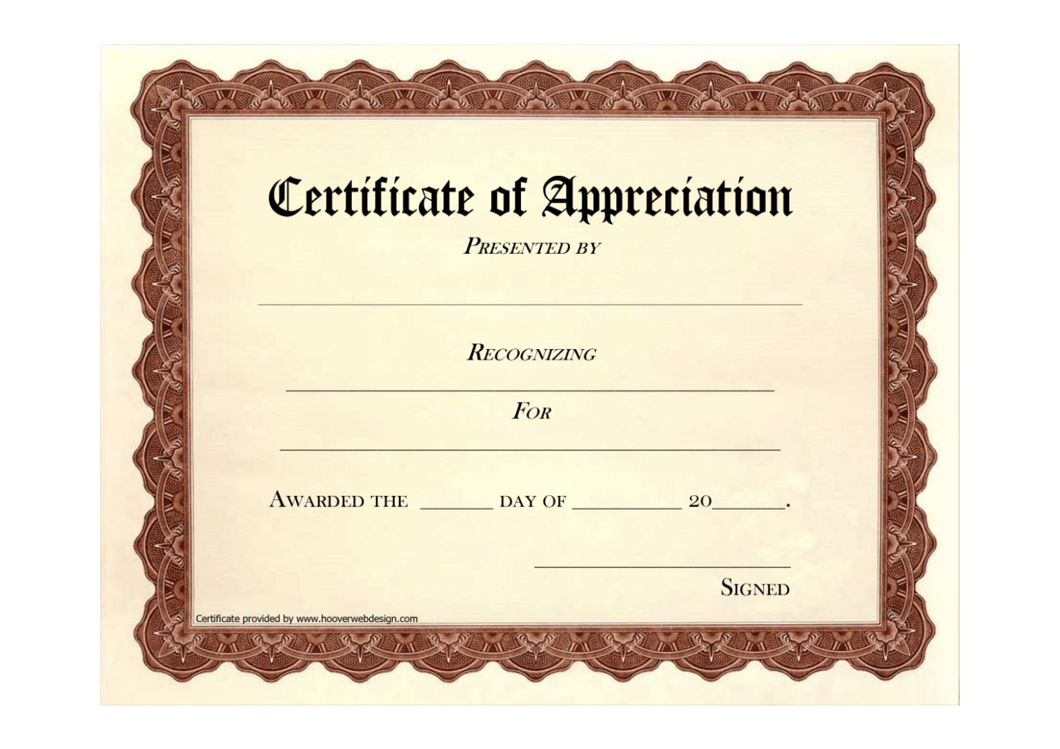 Free Printable Parent Certificate Of Appreciation Template | EmetOnlineBlog