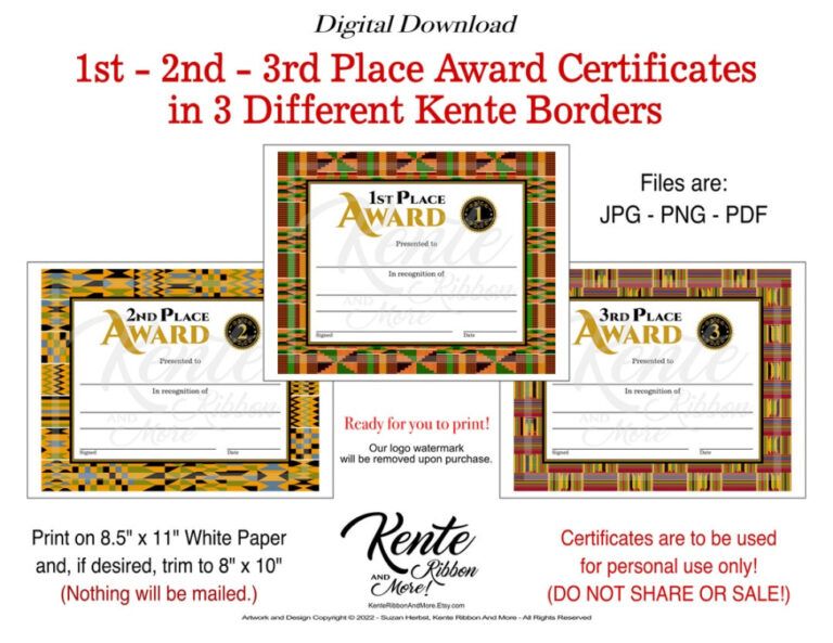 1St Place Award Certificate Template | EmetOnlineBlog