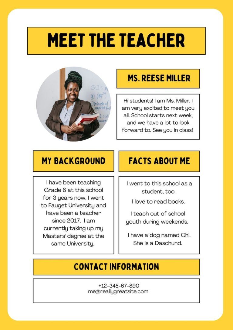 Meet The Teacher Letter Template | EmetOnlineBlog
