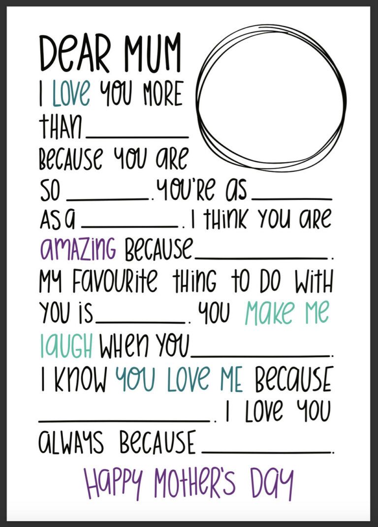 Mother’s Day Letter Template | EmetOnlineBlog
