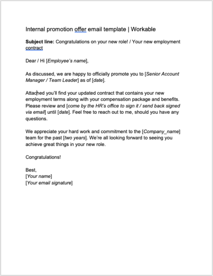Offer Letter Template for Employment | EmetOnlineBlog