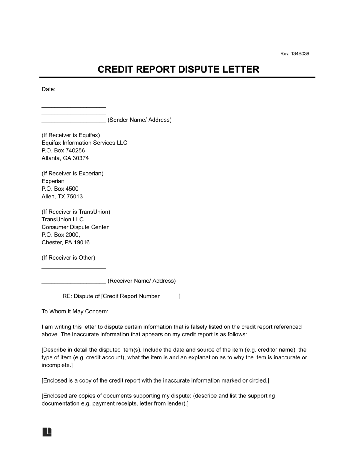 Removal Credit Dispute Letter Template | EmetOnlineBlog